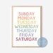 Rainbow Watercolor Days of the Week Print Poster Nursery Wall Art ...