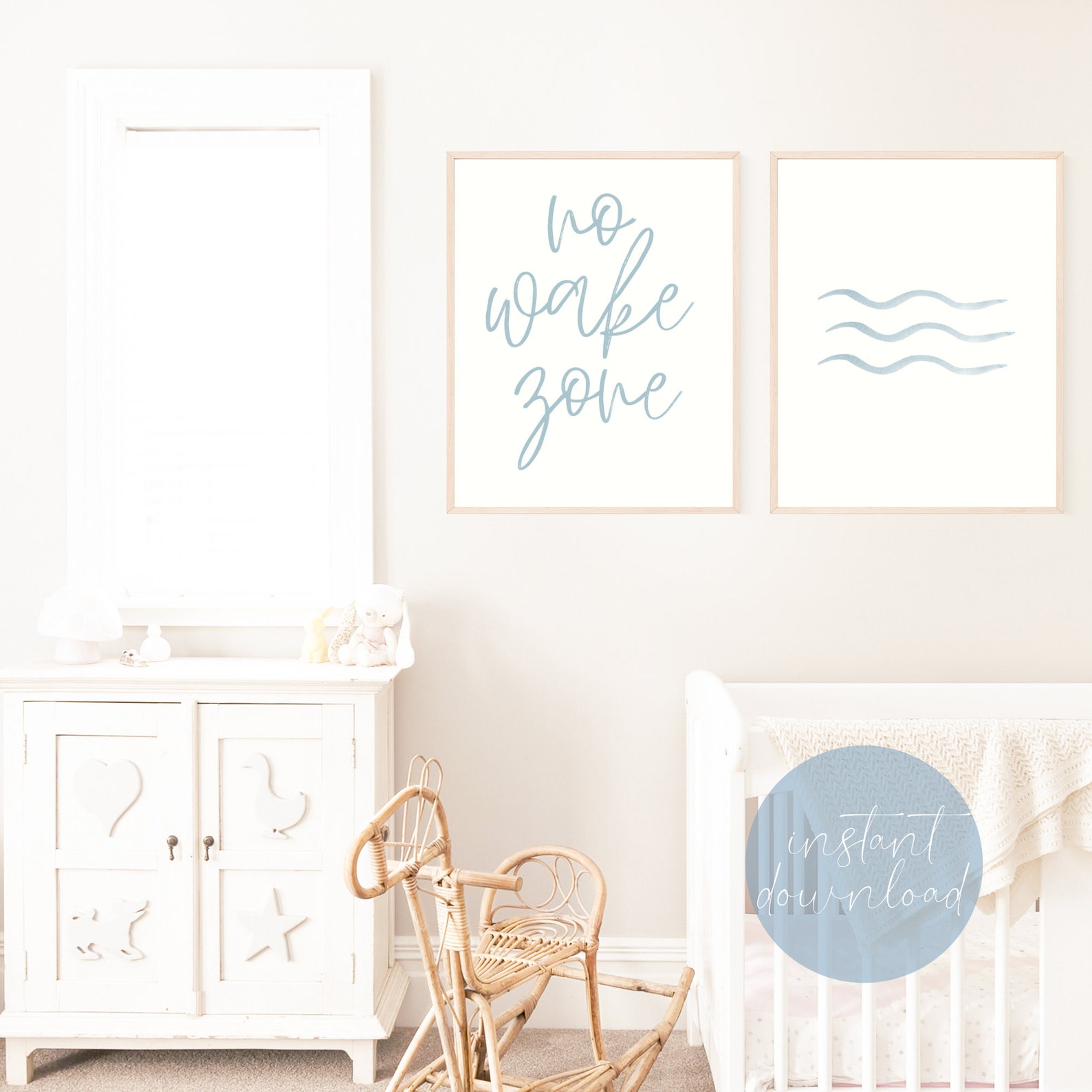 No Wake Zone Wall Art Printable Nursery Wall Prints Nursery - Etsy
