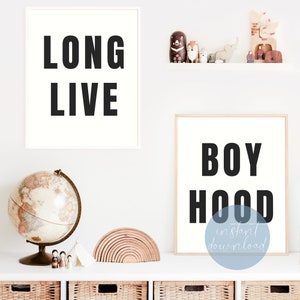 Long Live Boyhood Wall Art Print, Nursery Wall Art, Kids Room Print ...