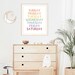 Rainbow Watercolor Days of the Week Print Poster | Nursery Wall Art ...