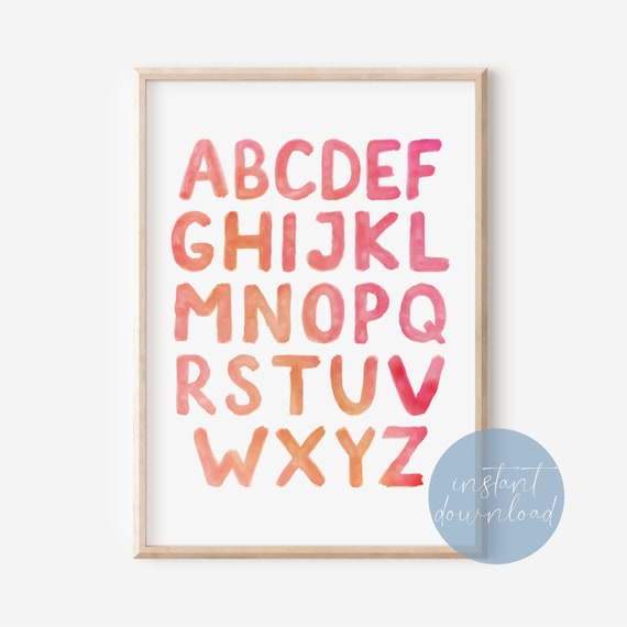 Digital Drawing & Illustration Nursery Alphabet Poster Orange etna.com.pe