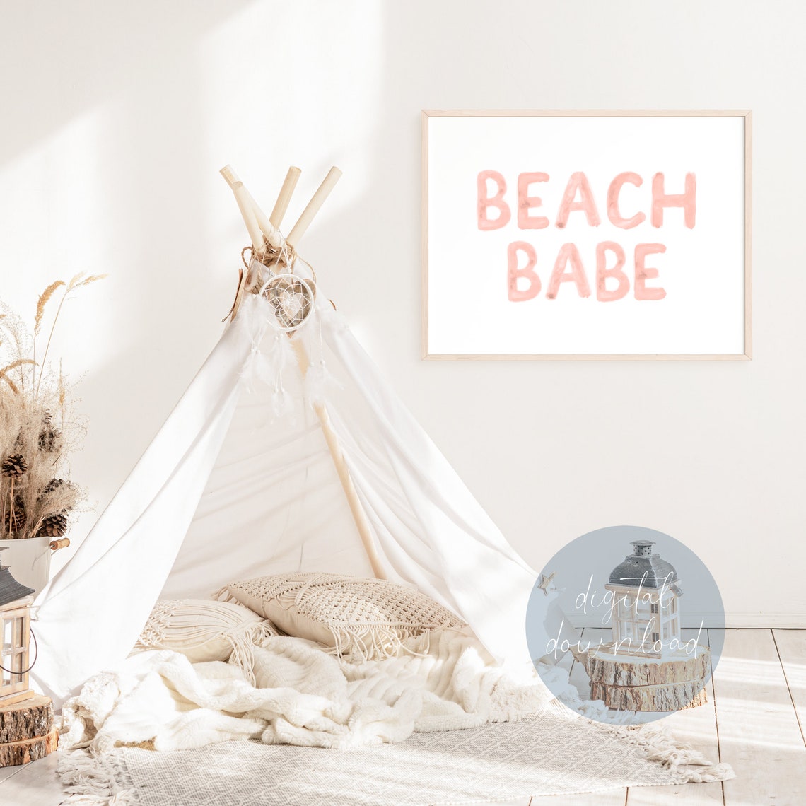 Beach Babe Nautical Nursery Wall Art Print Digital Download - Etsy
