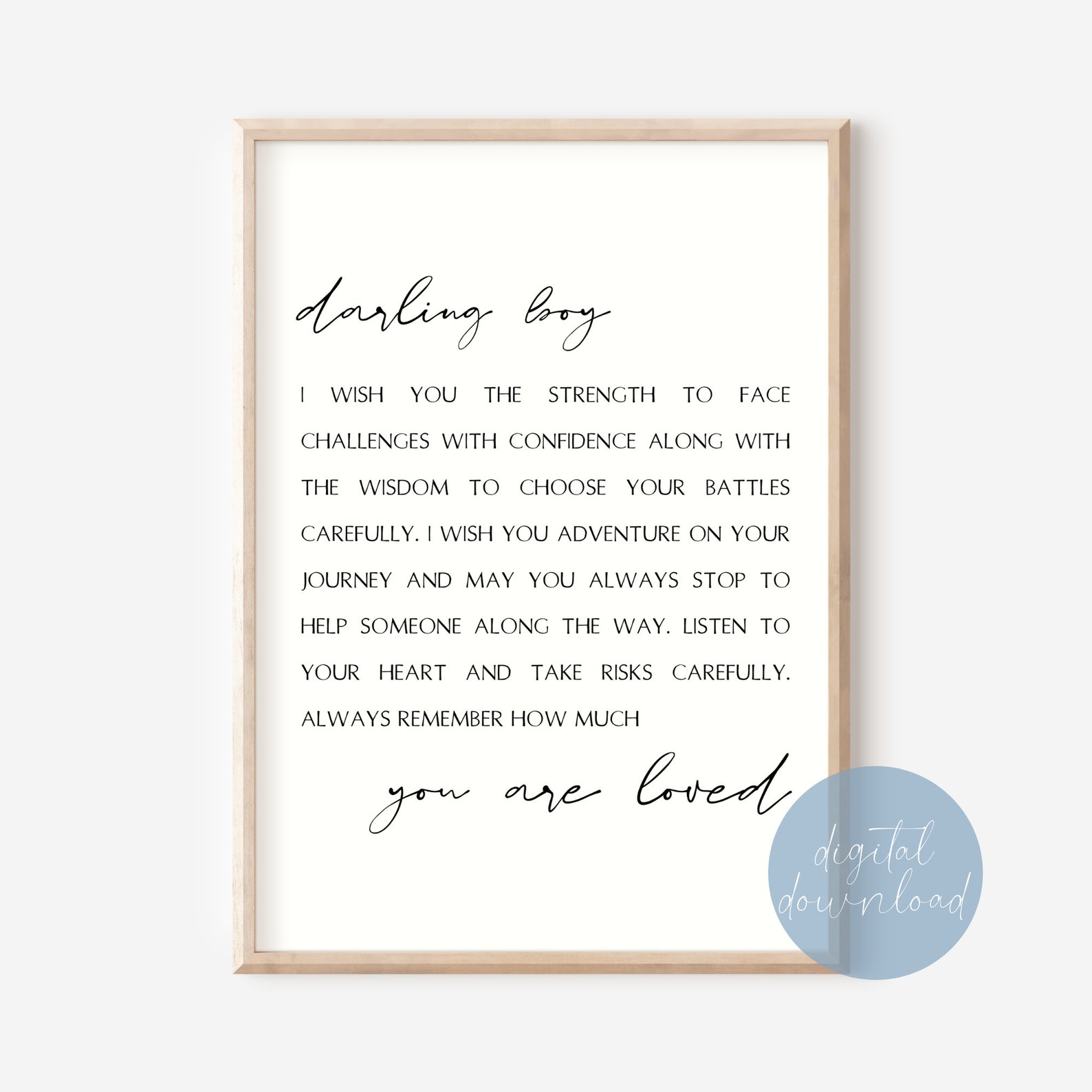Darling Boy Quote Nursery Wall Art Print Kids Room Print - Etsy