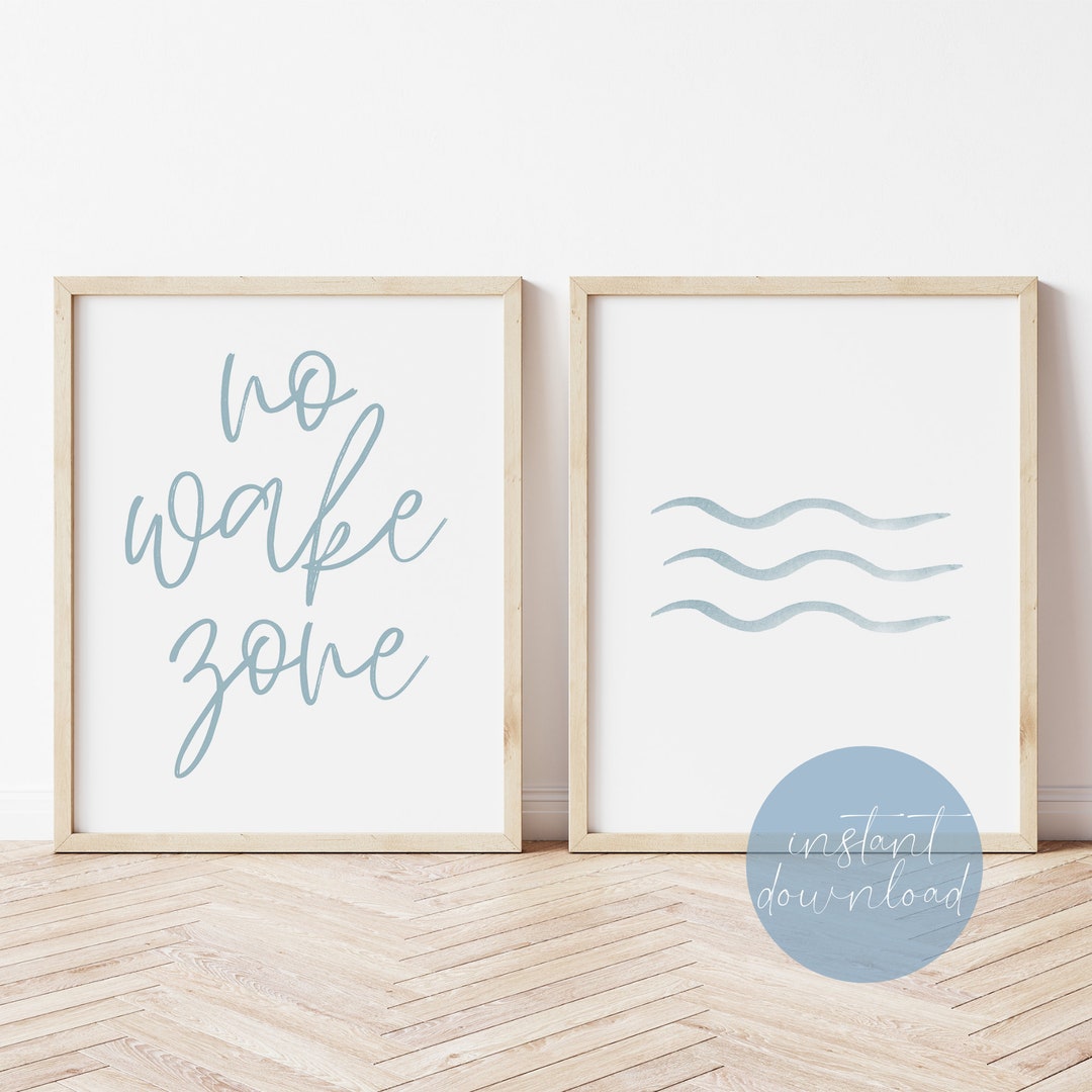No Wake Zone Wall Art Printable, Nursery Wall Prints, Nursery Decor ...