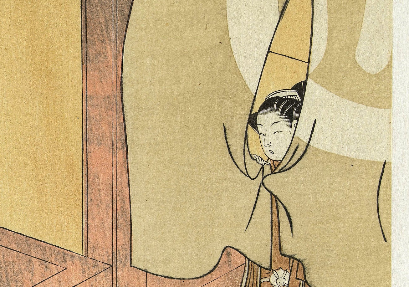 Shunga print Japanese erotic. Katsushika Hokusai Canvas | Etsy