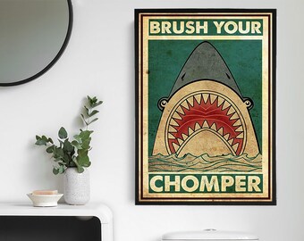 Funny Shark Wall Art - Etsy