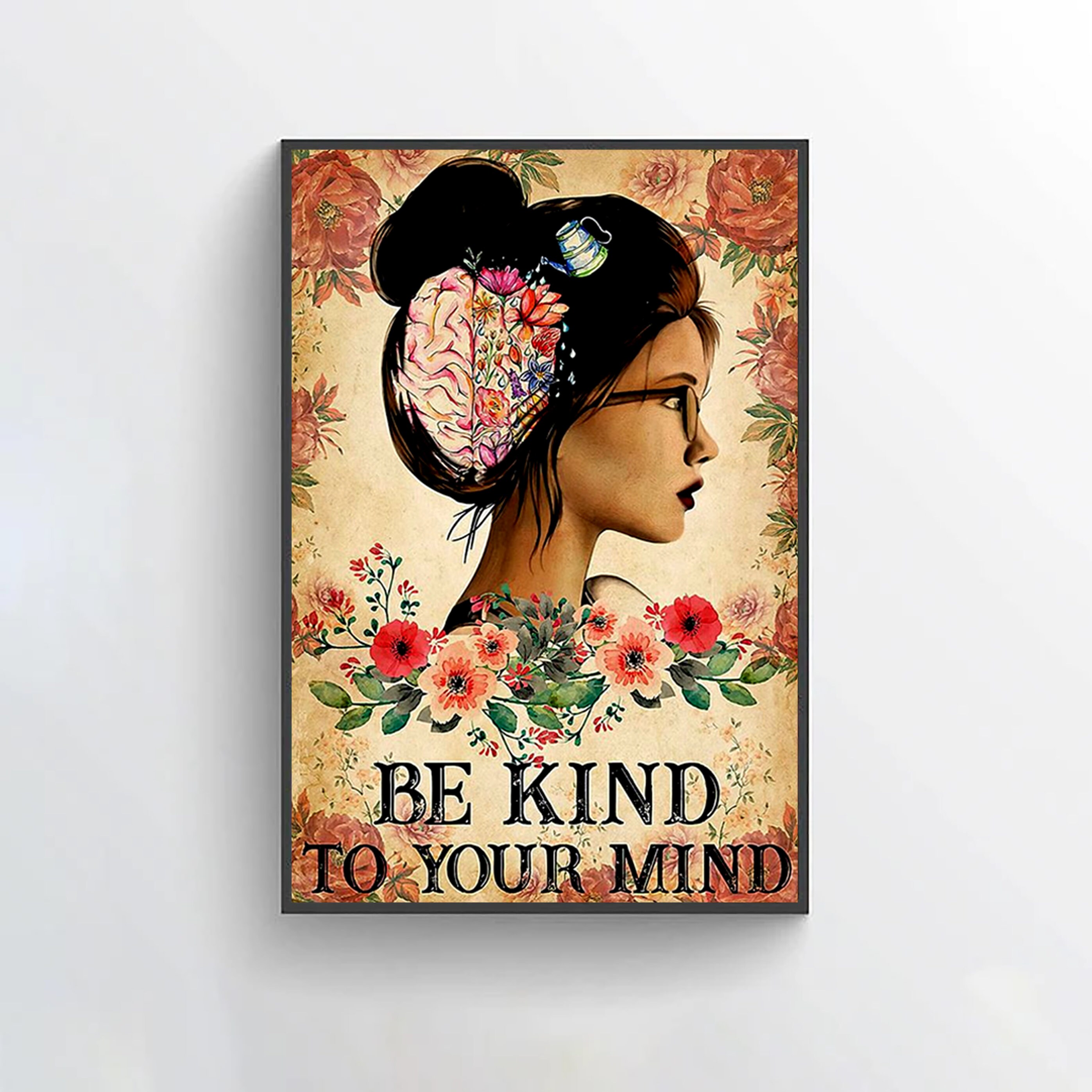 Be Kind To Your Mind Girl Vintage Poster sold by AnRamesh | SKU ...