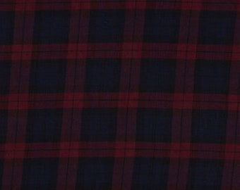 Burgundy Plaid Fabric - Etsy