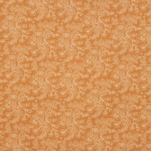 Rust Orange Floral Print, Botanical Fabric, 100% Cotton, Quilting ...