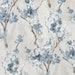 Blue & Cream Floral Fabric, Flowers Fabric, 100% Cotton, Home Decor ...