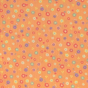 Orange Floral Jacquard Fabric, Flowers Fabric, Polyester & Spandex ...