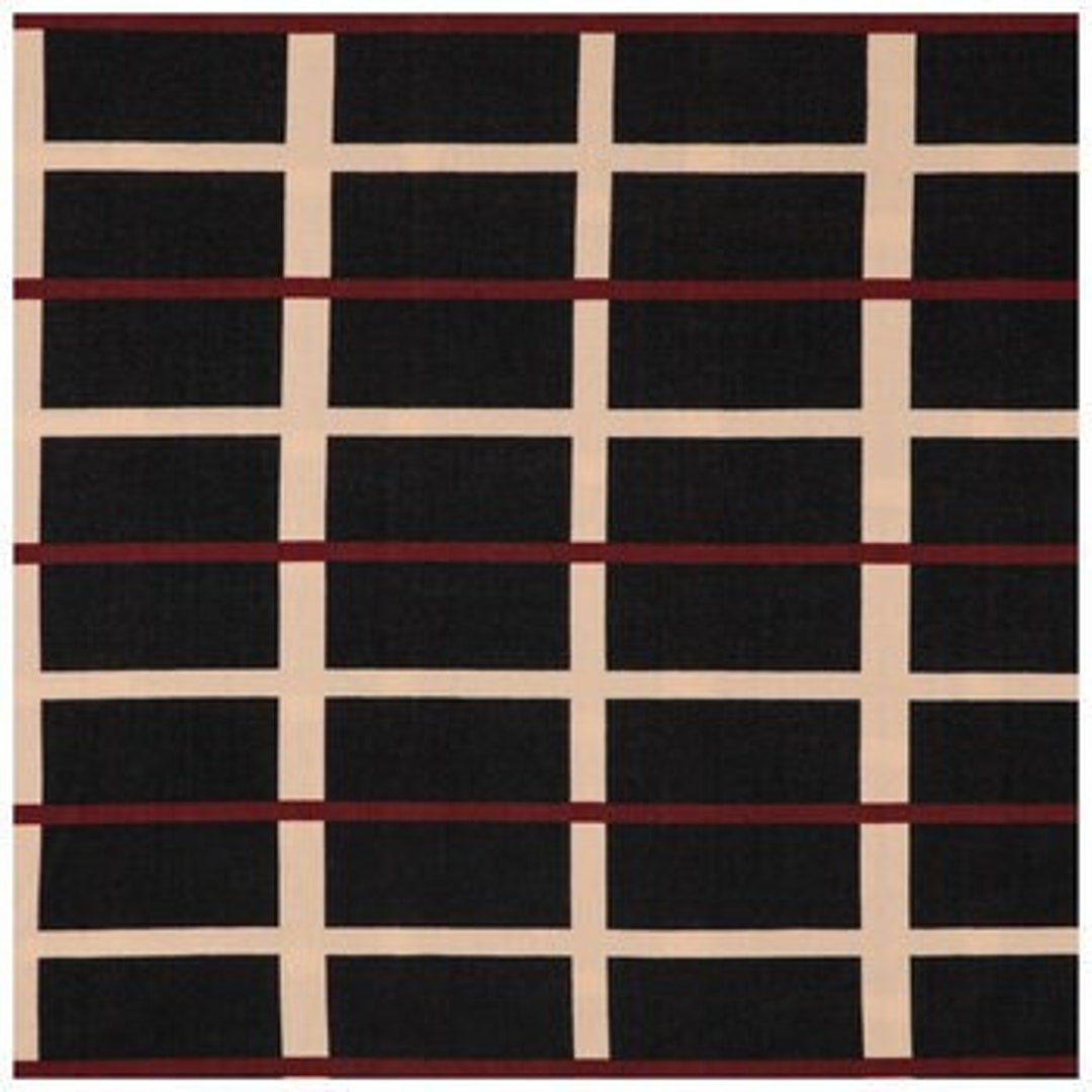 Black, Tan & Burgundy Plaid Fabric, Fall Fabric, Polyester-spandex ...