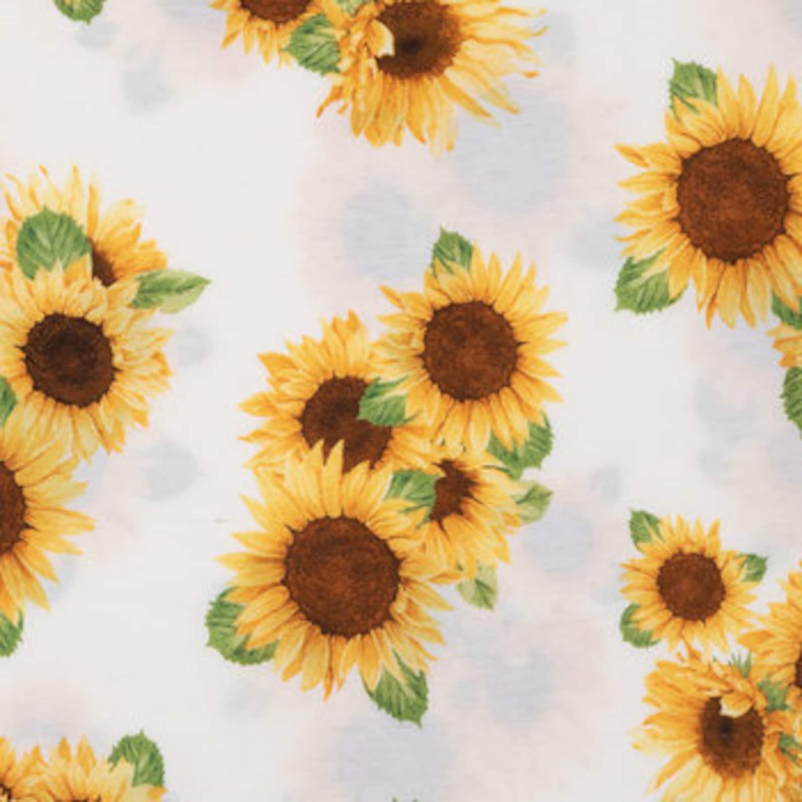 Sunflowers Knit Fabric, Floral Fabric, Polyester-spandex, Apparel ...