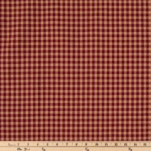 Wine & Tan Homespun Basic Check Fabric, Pattern Style, 100% Cotton ...