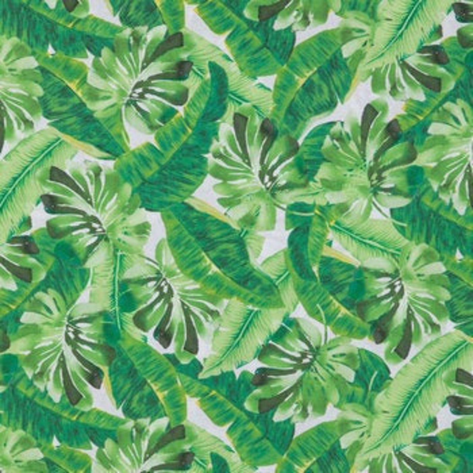 Tropical Fabric, Cotton Fabric, Leaves Fabric, Beach Fabric, Plant ...