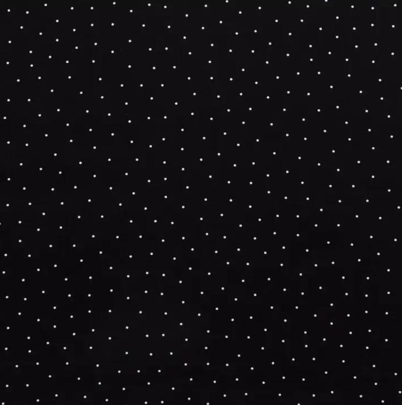 Black & White Polka Dot Fabric, Pattern Fabric, 100% Cotton, Quilting ...