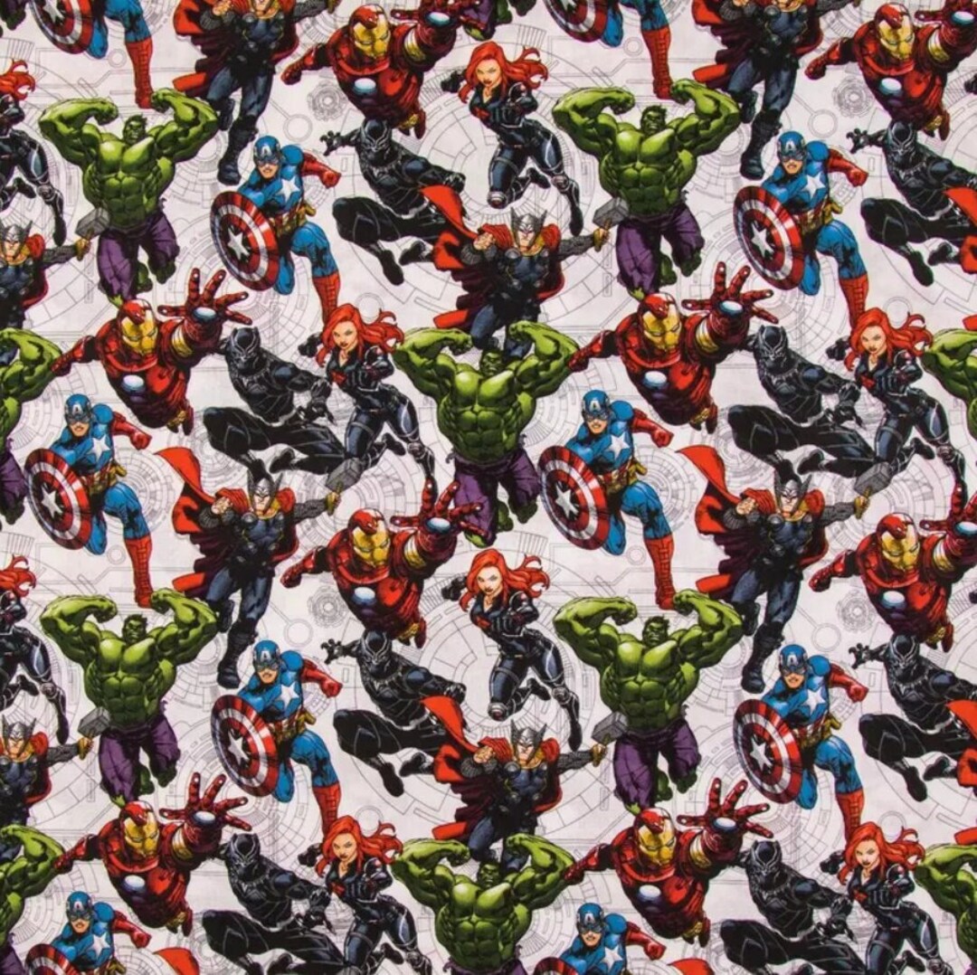 Super Heroes Fabric, Cotton Fabric, Panther Fabric, America Fabric ...