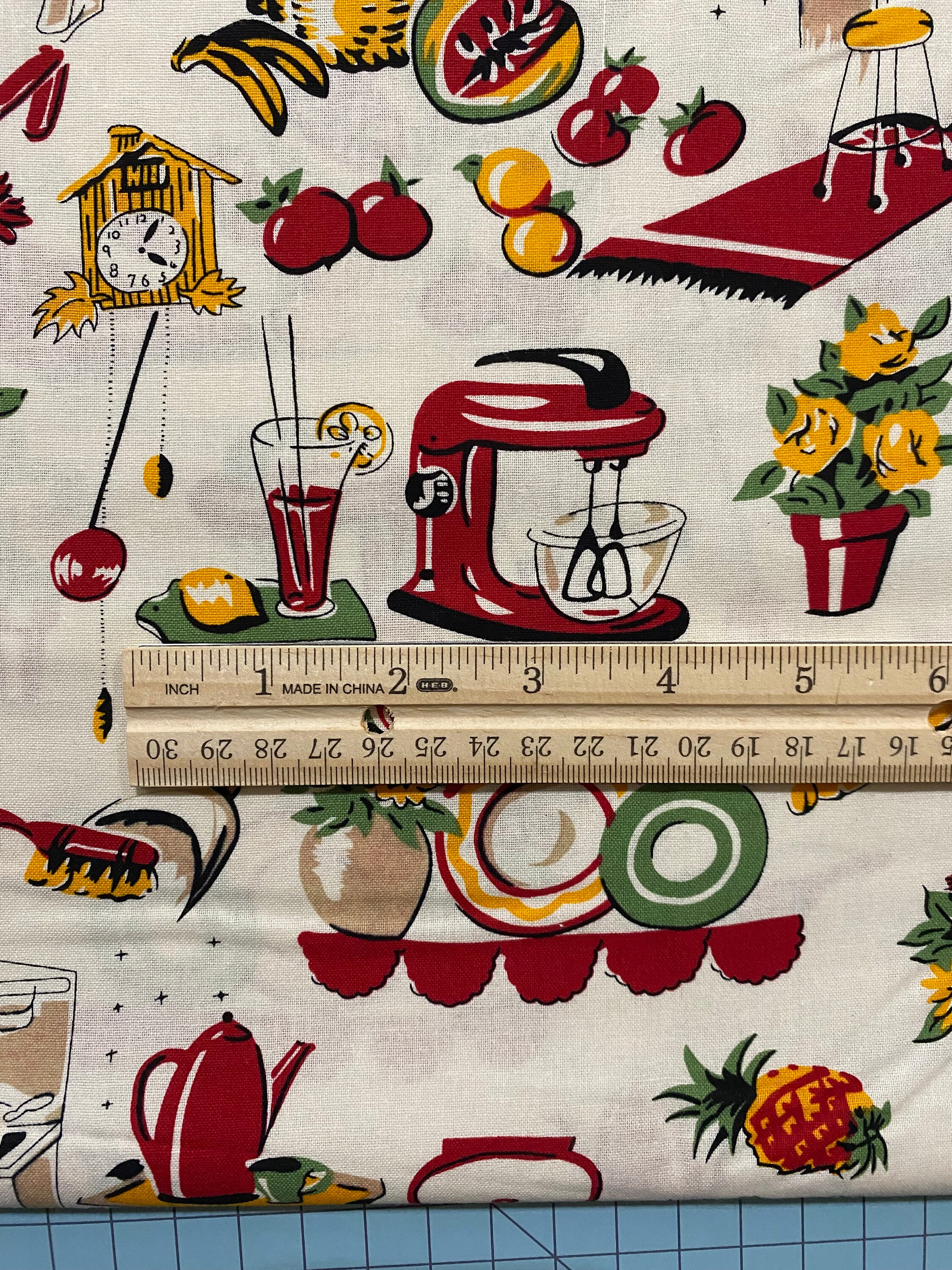 Retro Kitchen Fabric BERRY GROVE | Sky – Schumacher UK