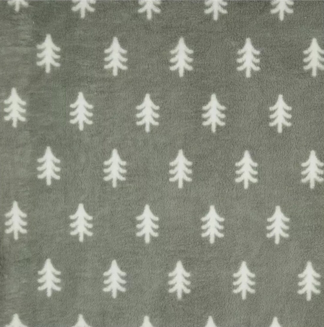 Green Trees Sherpa Fabric, Christmas Fabric, 100% Polyester, Blankets ...