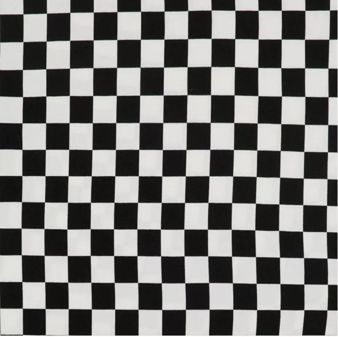 Black and White Checkered Knitted Stretch Fabric, Polyester Spandex ...