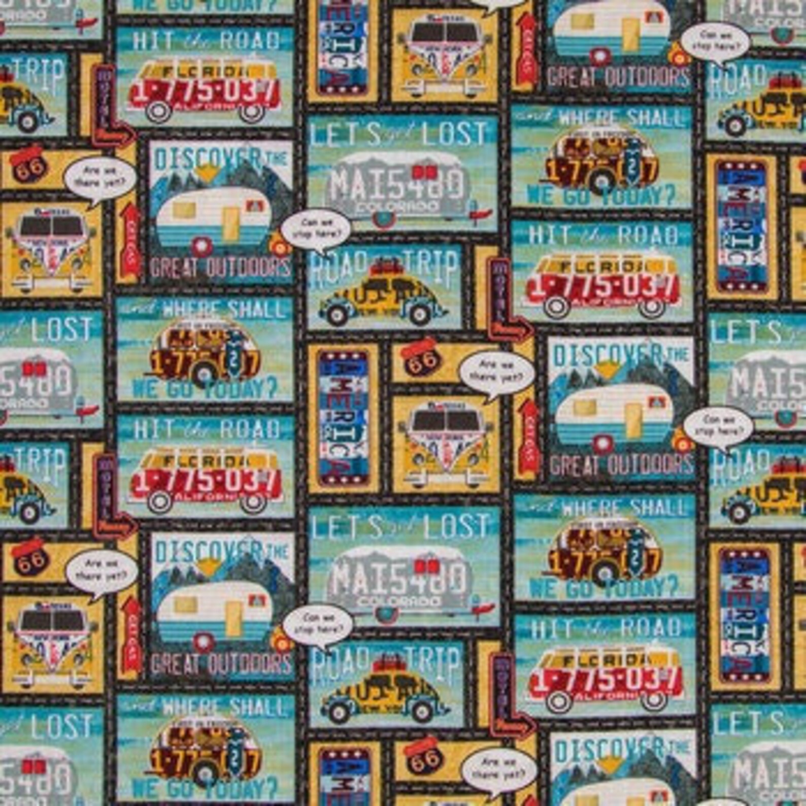 Camper Fabric Traveling Fabric 100% Cotton Quilting Fabric - Etsy