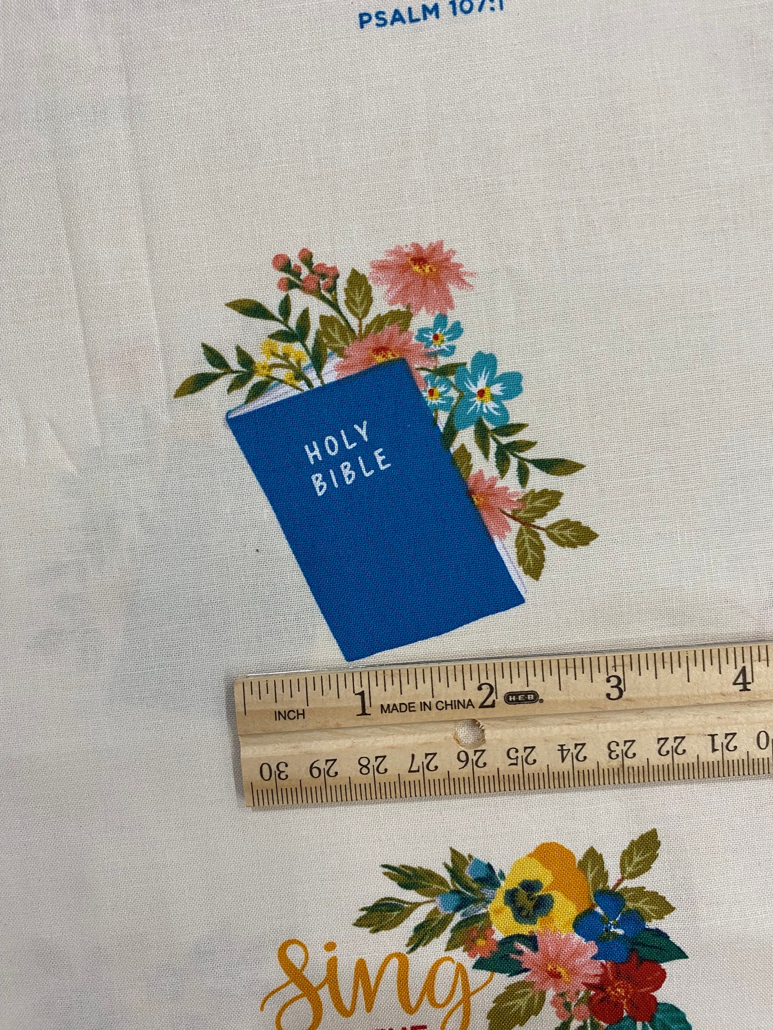 Block Scripture Fabric, Christian Religion, 100% Cotton, Quilting ...