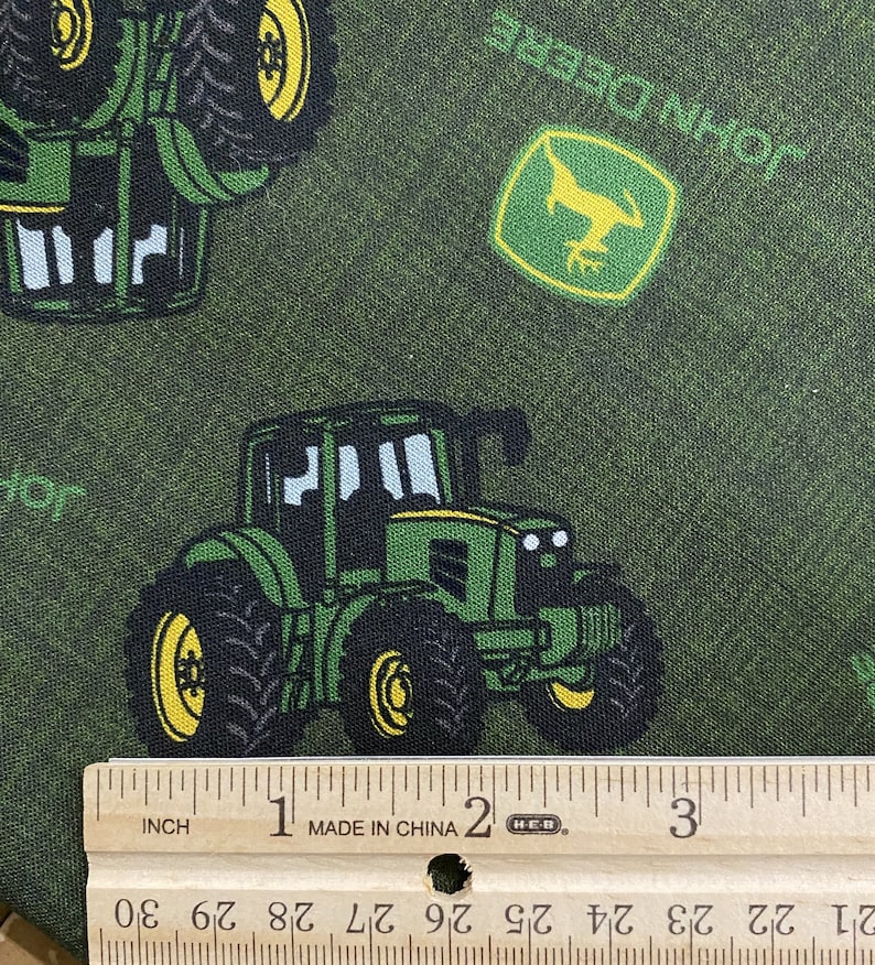 John Deere Tractor Fabric, Green Cotton Quilting Fabric - Etsy