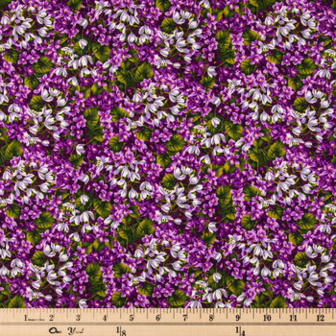 Purple Floral Fabric Flowers Fabric 100% Cotton Quilting - Etsy