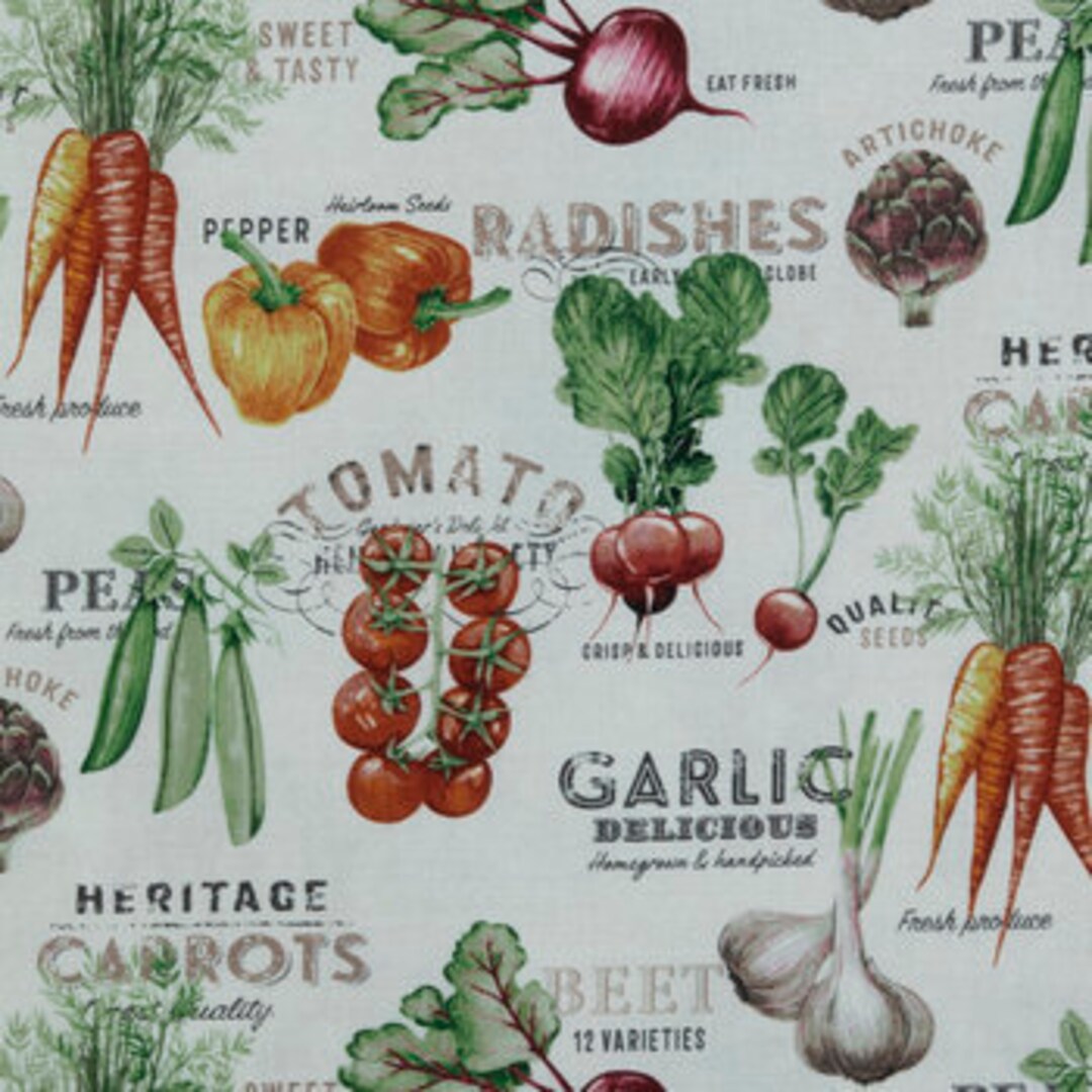 Fresh Vegetables Fabric Produce Fabric 100% Cotton Duck - Etsy