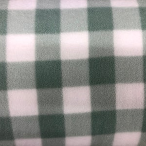 Pastel Sage White Check Fleece Fabric, Polyester Tie Blanket Material ...