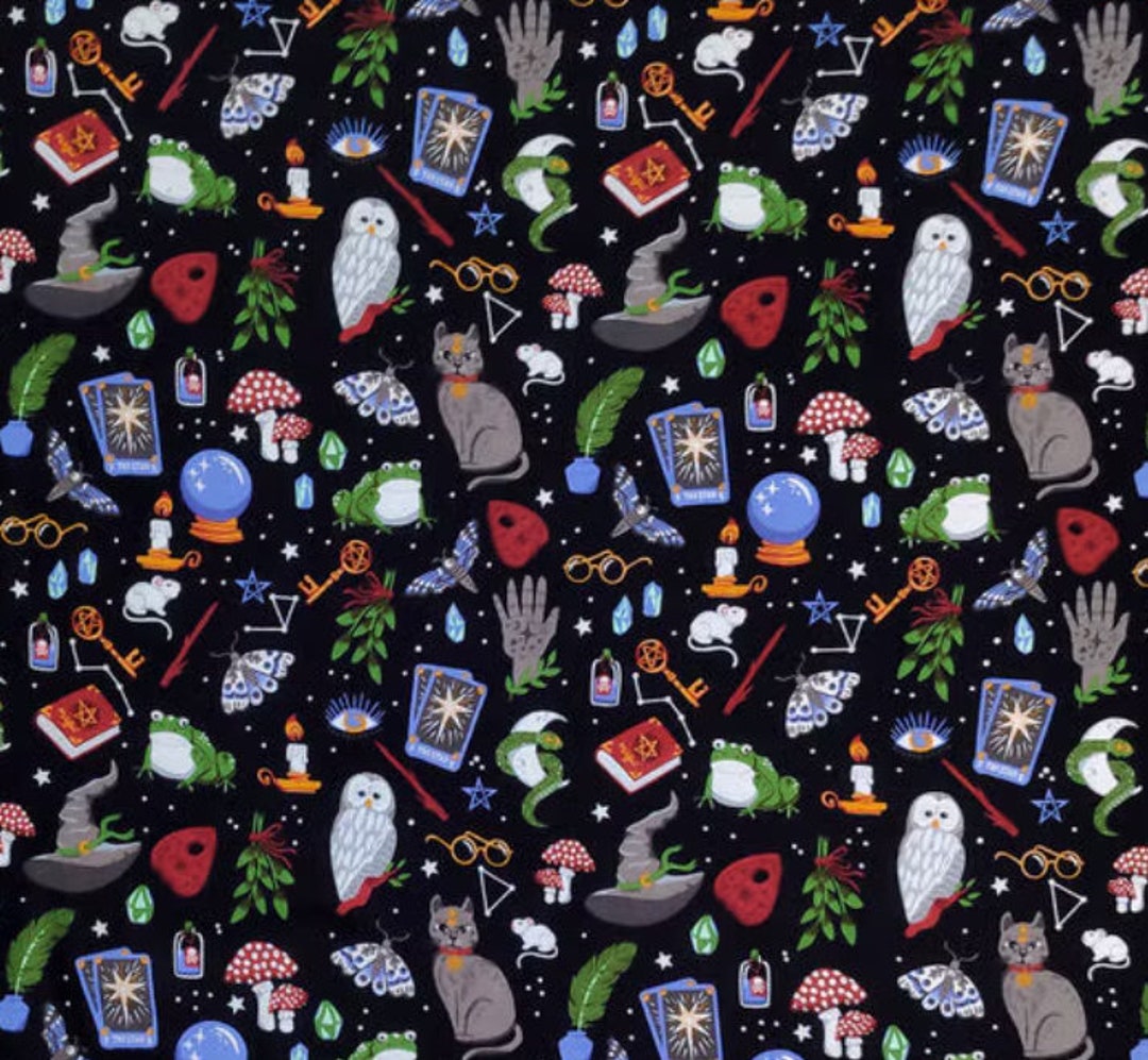 Magic & Wizards Flannel Fabric, Supernatural Style, 100% Cotton, Home ...