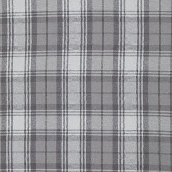 Gray Plaid Flannel Fabric Check Striped 100 Cotton Blankets Fabric Fabric by a Yard Plush Home Accents Fabric Light medium Colored Etsy