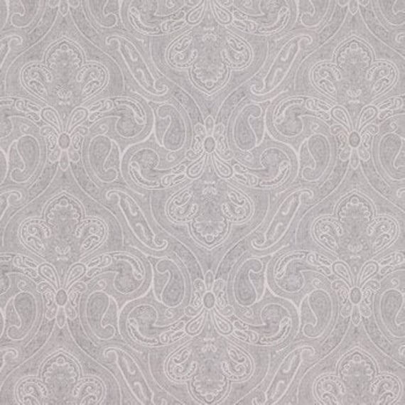 Light Gray Wide Paisley Fabric Pattern Fabric 100% Cotton - Etsy