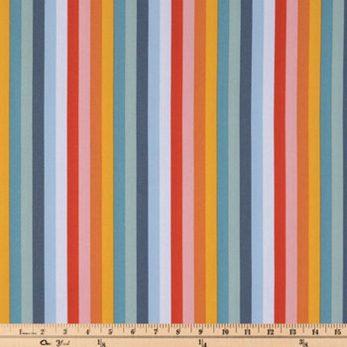 Multi-color Striped Fabric Colorful Fabric 100% Cotton | Etsy