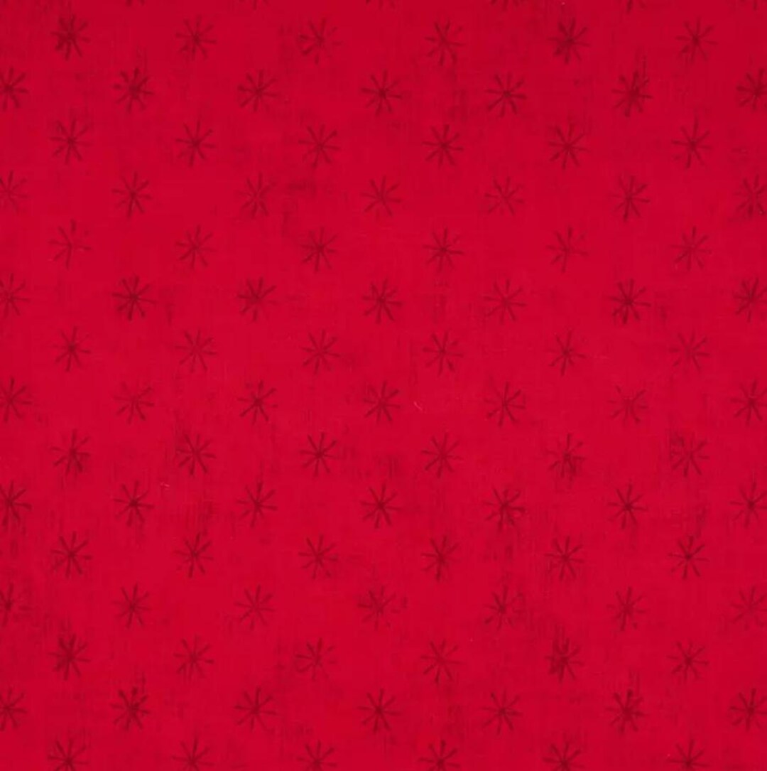 Red Tonal Starburst Fabric, Pattern Fabric, 100% Cotton, Quilting ...