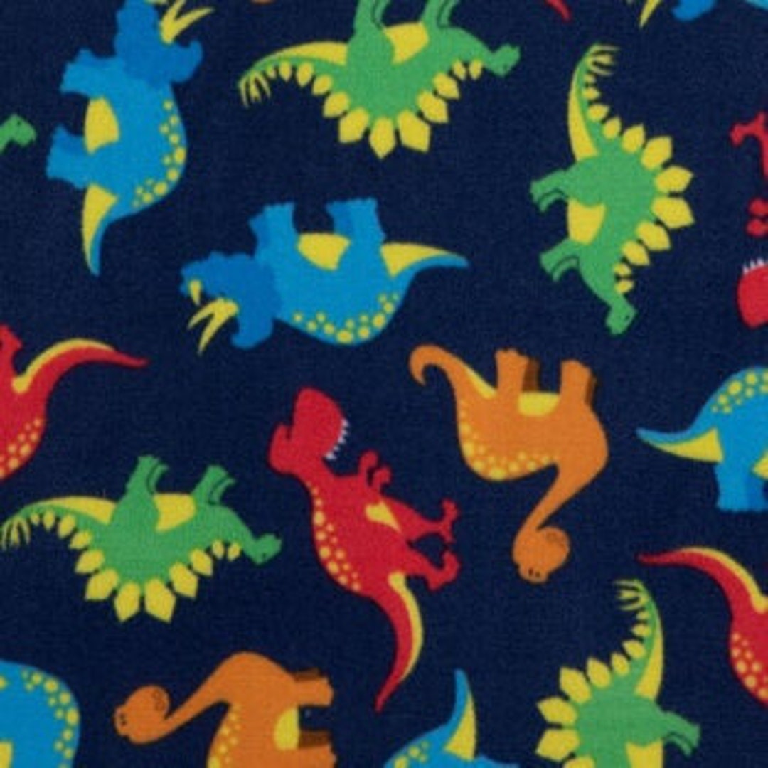 Multi-color Dinosaurs Fabric, Fleece Fabric, 100% Polyester, Tie ...