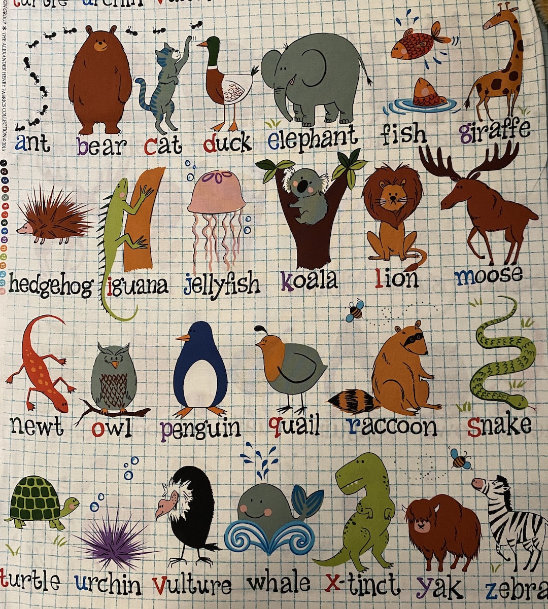 ABC Fabric, Cotton Fabric, Alphabet Fabric, Kid Fabric, Learner Fabric ...