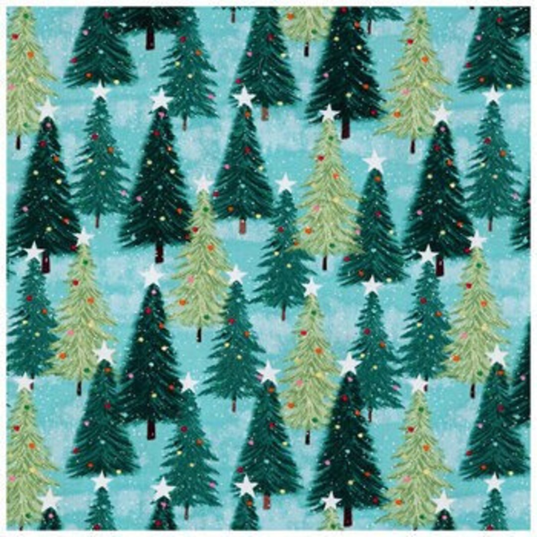 Starry Trees Fabric, Christmas Fabric, 100% Cotton, Home Accents Fabric ...
