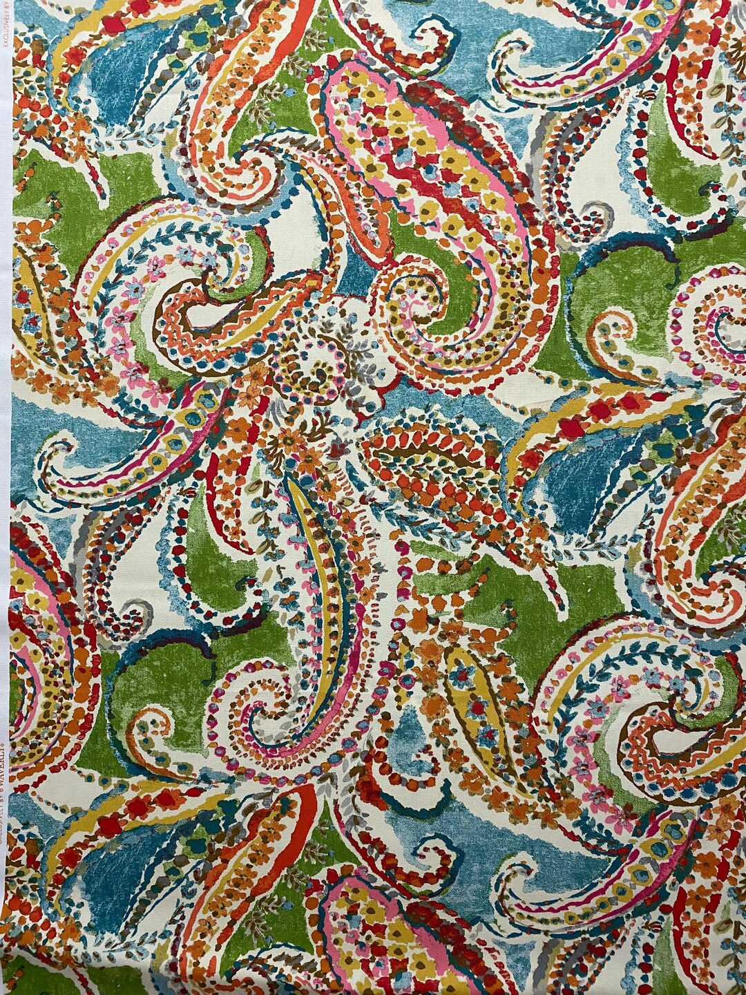 Abstract Floral Vines Fabric, Flower Fabric, 100% Cotton, Duck Cloth ...