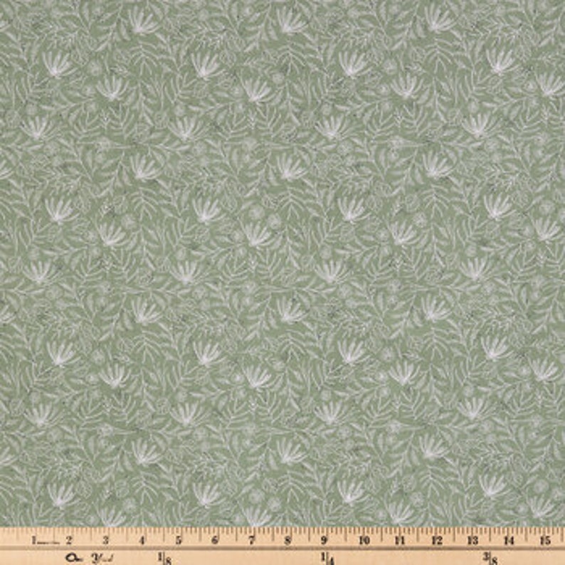 Green Floral Fabric Flowers Fabric 100% Cotton Apparel - Etsy
