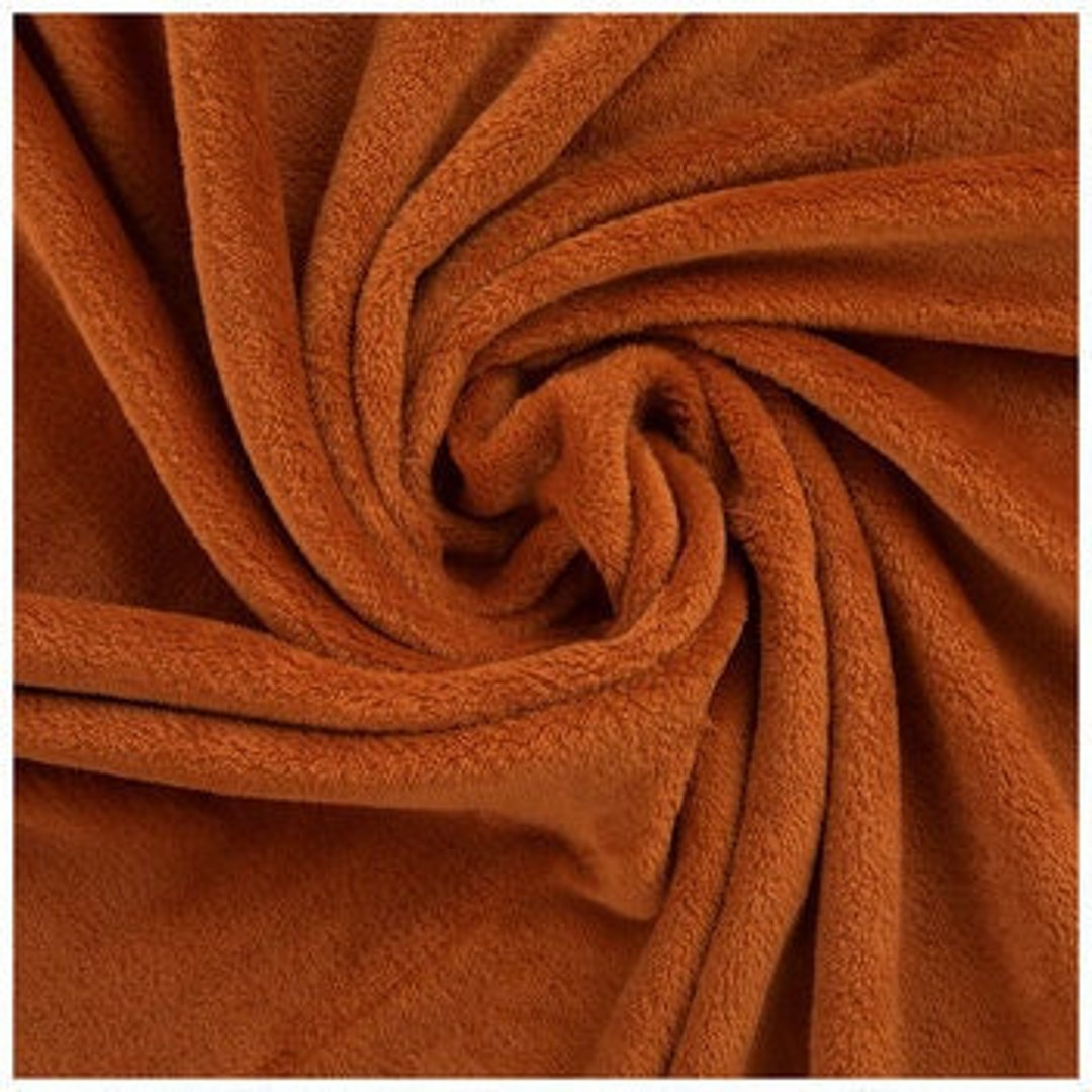 Rust Velvet Fleece Fabric, Solid Fabric, 100% Polyester, Blankets ...