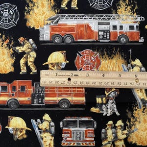 Fire Fighters Fabric, Fire Department Fabric, 100% Cotton, Quilting ...