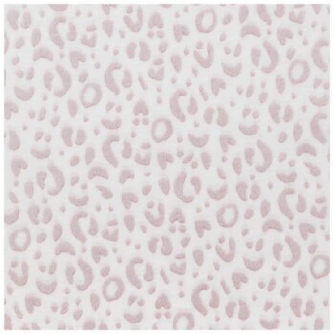 White & Pink Leopard Print Fleece Fabric, Animal Print, 100% Polyester ...
