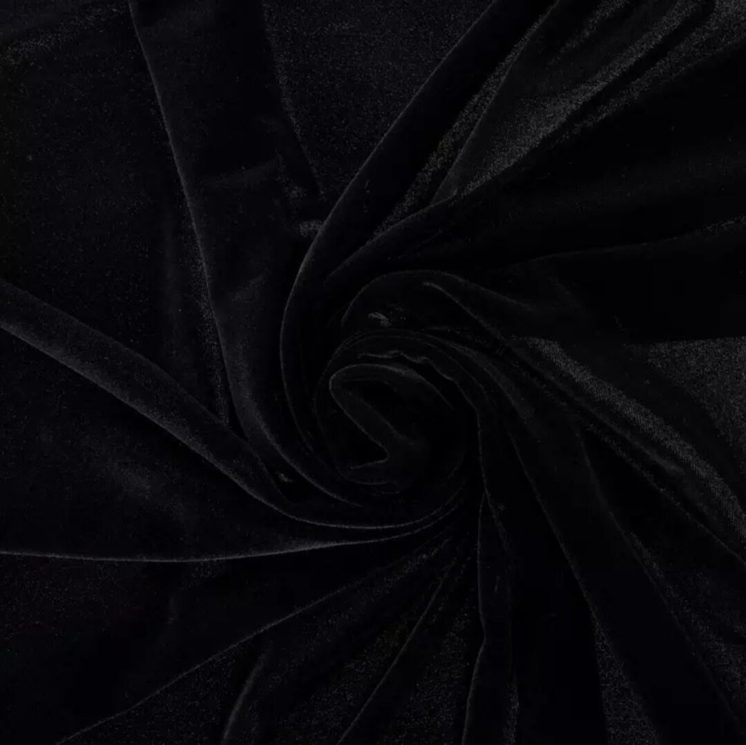 Black Velvet Fabric, Solid Fabric, Polyester & Spandex, Special ...