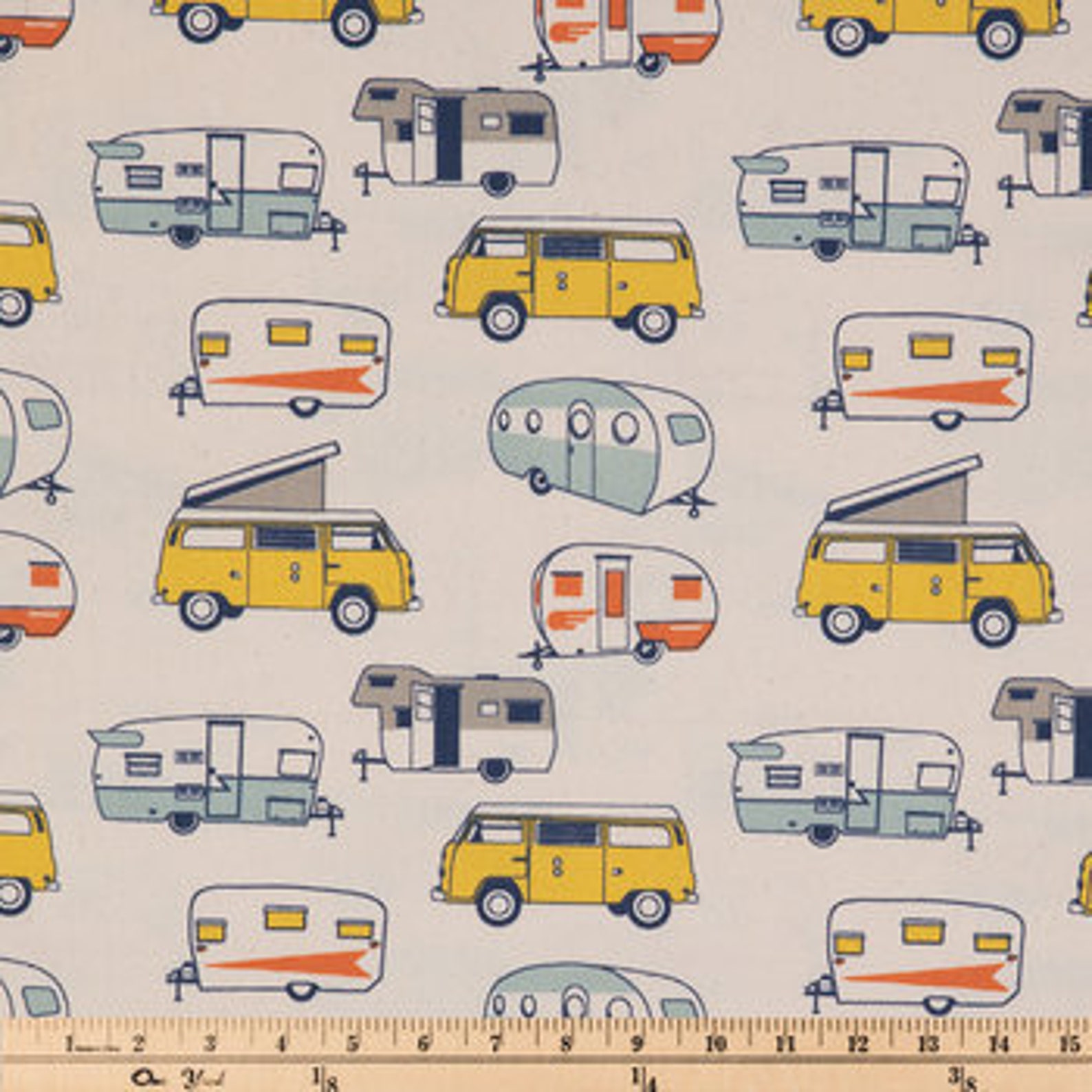 Vintage Camper Fabric Camping Fabric 100% Cotton Duck | Etsy