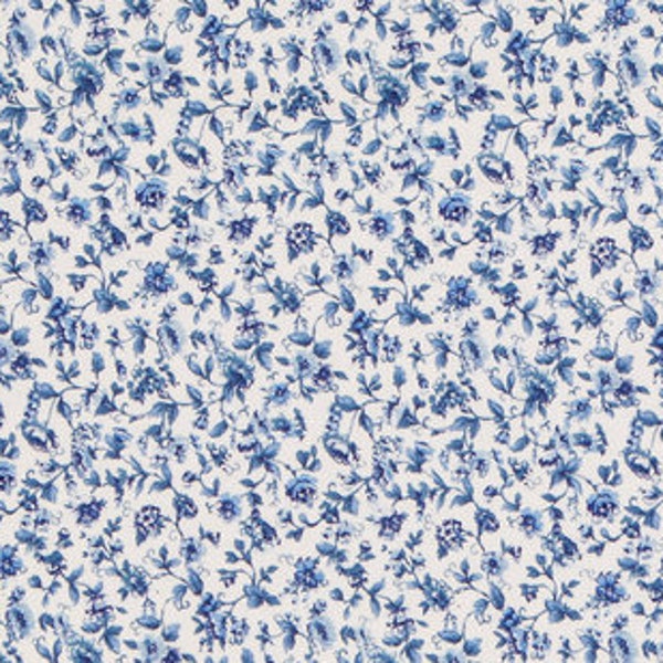 Blue Floral Fabric - Etsy
