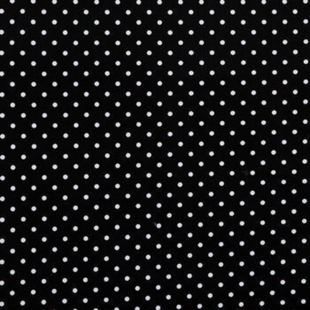 Black & White Polka Dots Fabric, Spotted Fabric, 100% Cotton, Apparel ...