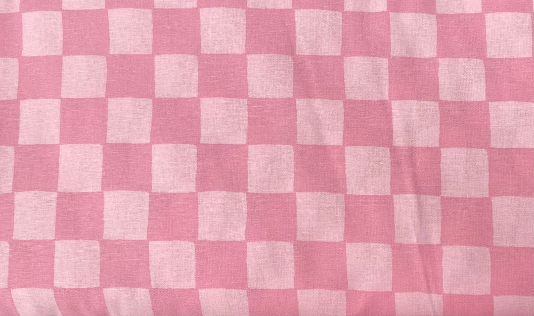 Pink Tonal Check Fabric, Pattern Fabric, 100% Cotton, Quilting Fabric ...