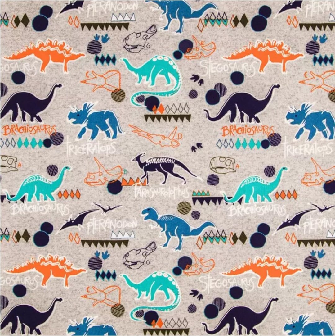 Dino Fabric, 100% Cotton, Kids Print Fabric by the Yard - Etsy