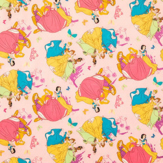 Princess Fabric Cotton Fabric Pink Fabric Blue Fabric | Etsy